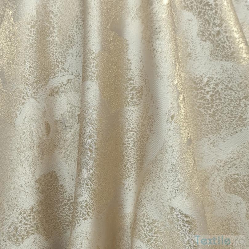 Material draperie bej cu fir auriu