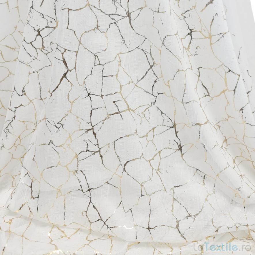 Material perdea bordura imprimeu auriu