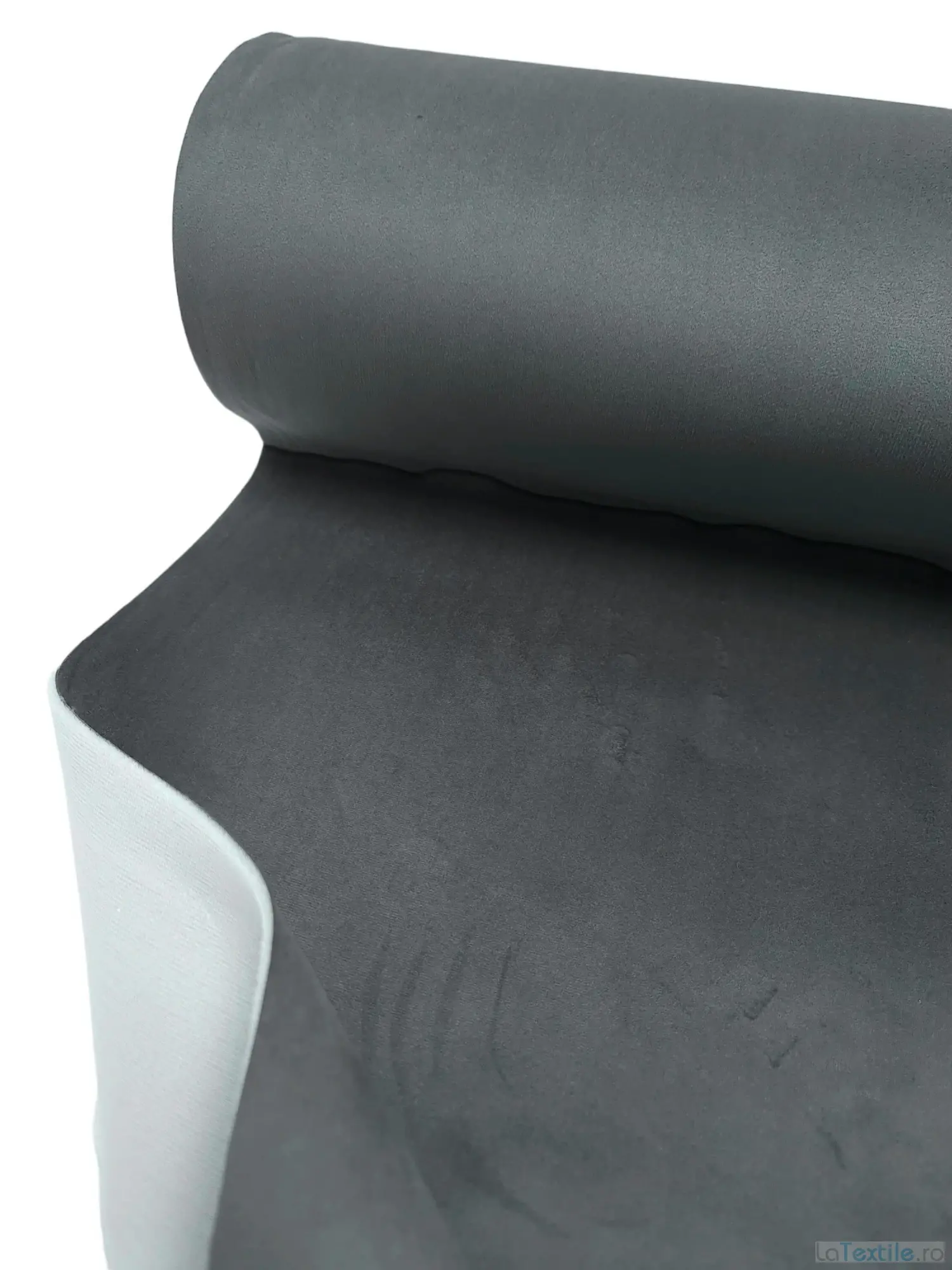 Material buretat gri plusat pentru tapiterii sau capitonaje auto