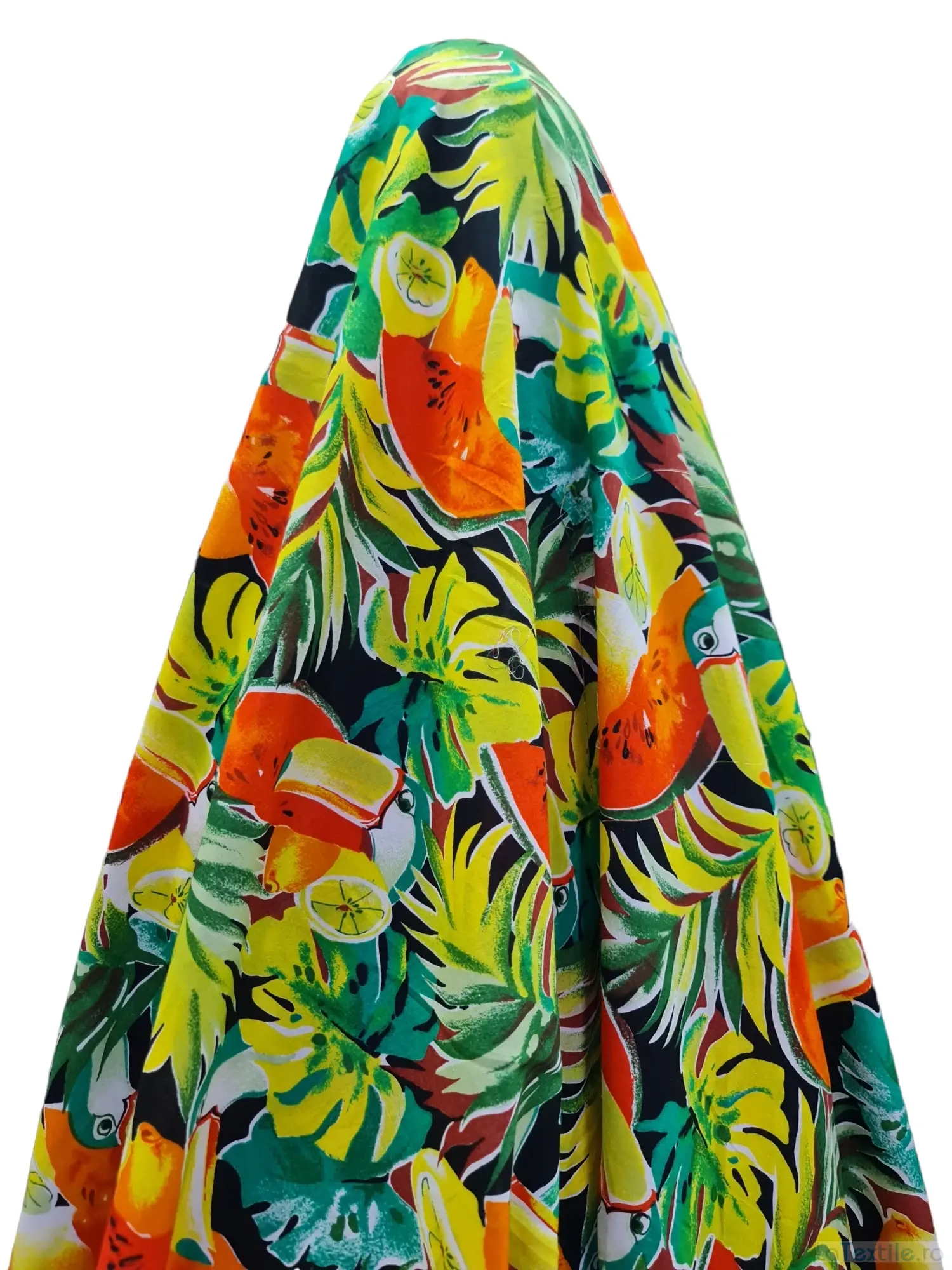 Poplin imprimeu flori exotice